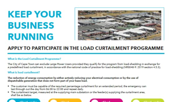 Load Curtailment Programme (A4 Flyer) - Invest Cape Town